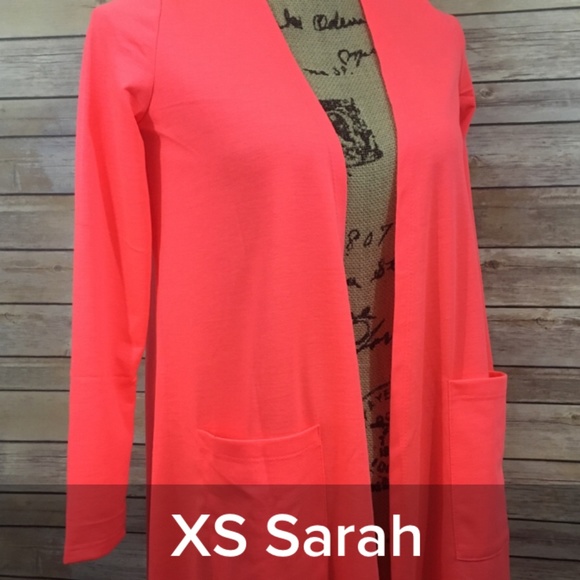 LuLaRoe | Sweaters | Neonbright Coral Long Sweater Sarah Llr Nwt | Poshmark